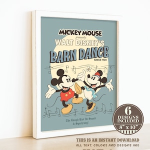 Vintage Mickey Poster, Mickey Party Decoration, Disneyland Party ...