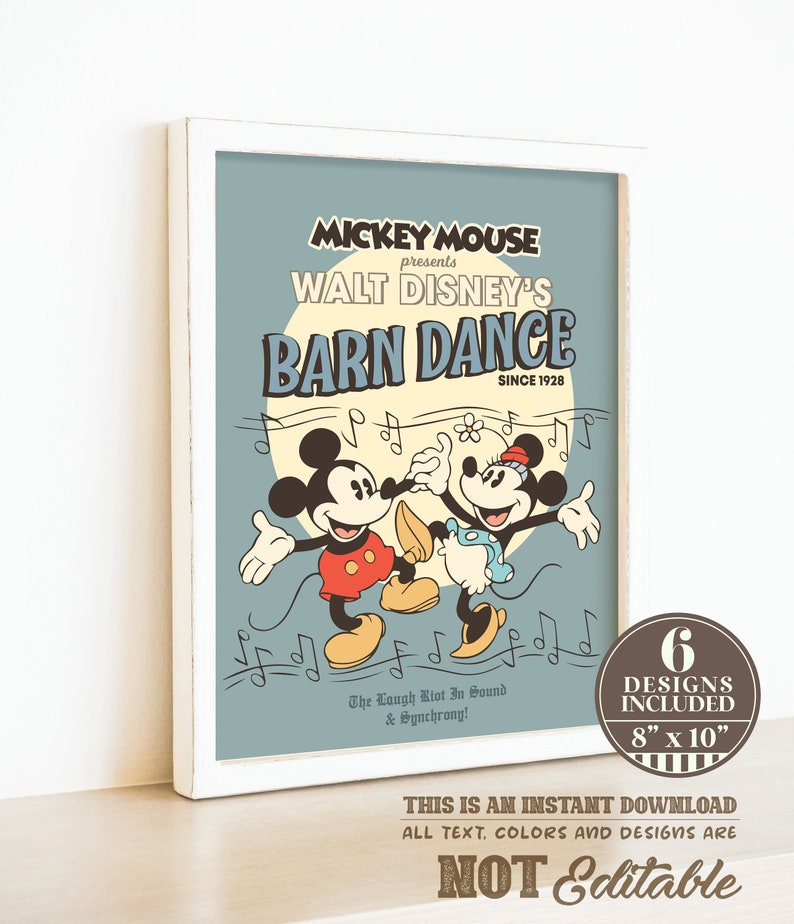 Vintage Mickey Poster Mickey Party Decoration Disneyland - Etsy