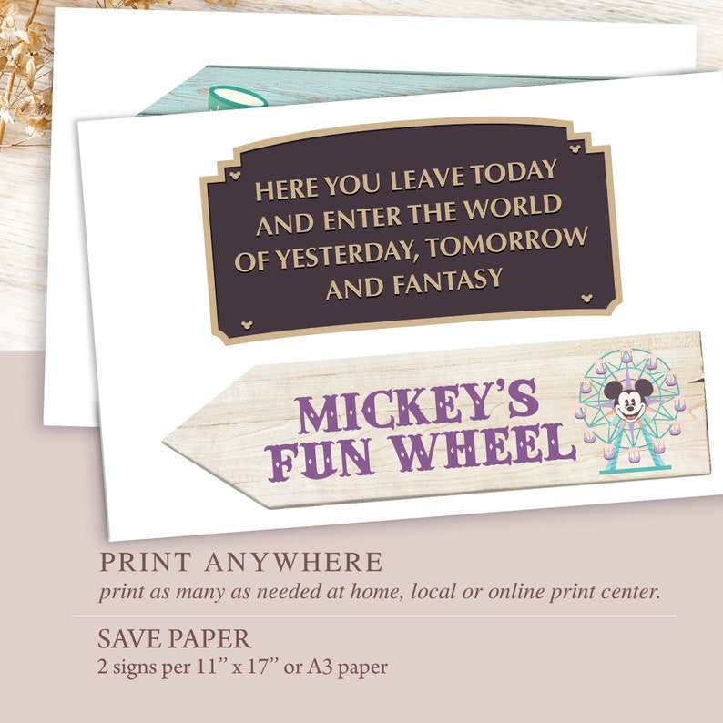 Disneyland Party Directional Sign, Mickey Birthday, Princess Birthday ...