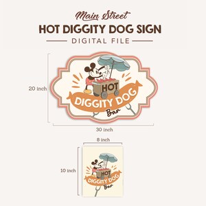 Mickey Hot Diggity Dog Bar Sign, Mainstreet Party, Mickey Birthday ...