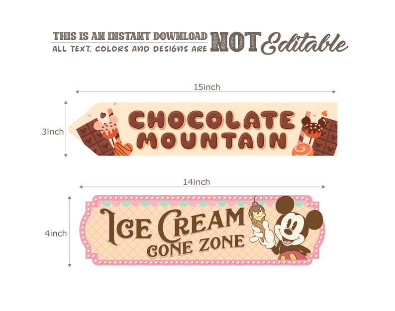 Mickey Candyland Party Directional Sign, Minnie Confectionery Birthday ...