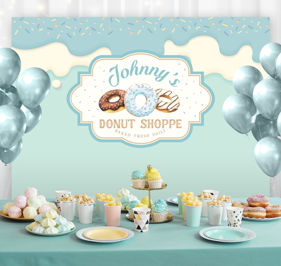 Printable Donut Shoppe Backdrop, Perfect for Any Donut Theme Birthday ...