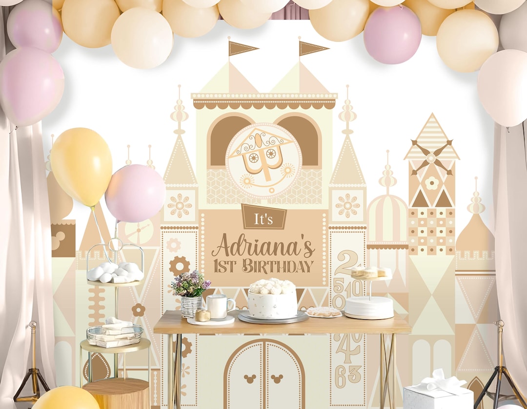 Editable It's A Small World Backdrop, Disneyland Birthday, Magical ...