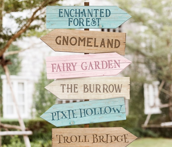 Editable Fairy Garden Sign Forest Sign Wooden Sign Perfect - Etsy