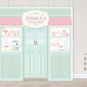 Editable Candy Shop Backdrop, Candy Theme Decor - Etsy