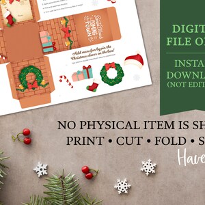 Christmas Treats Box | Santa Chimney Box Printable File | Santa Decor - Etsy