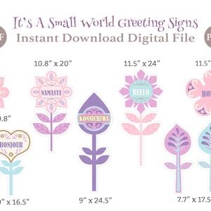Printable It's A Small World Greeting Signs, It's A Small World Party ...