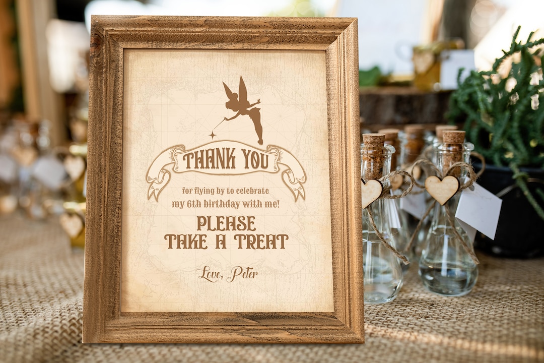 Editable Neverland Party Favors Sign, Peter Pan Birthday Party Decor ...