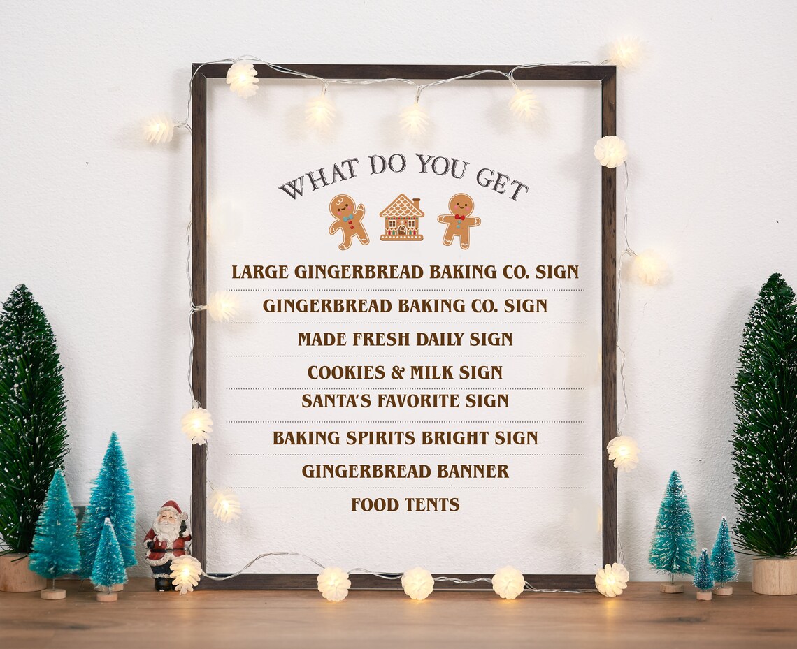 PRINTABLE Gingerbread Bakery Sign Cookie Exchange Party - Etsy