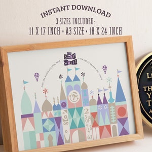 Printable It's A Small World Party Place Mat, It's A Small World Wall ...