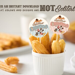 Printable Mickey & Minnie Churro Tags, Churro Toppers, Main Street ...