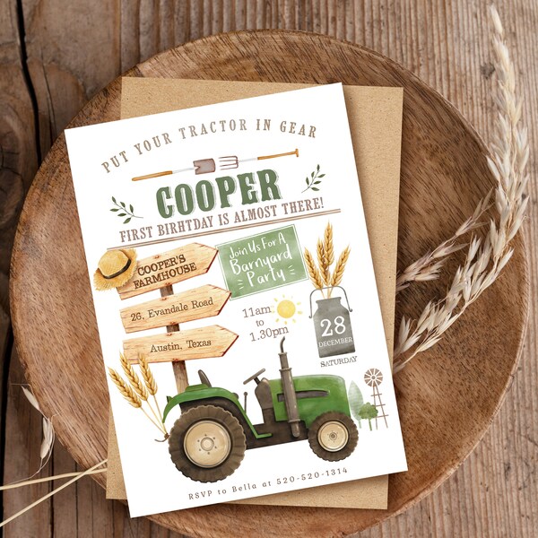 Tractor Invitations - Etsy