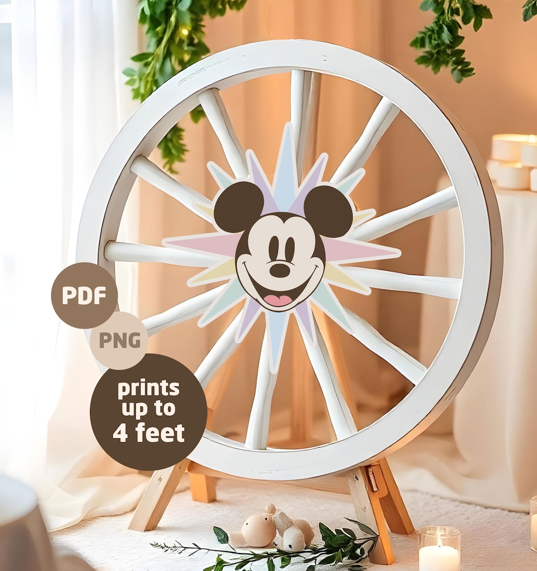 Printable Large Size Mickey's Fun Wheel Decoration, Mickey Birthday ...