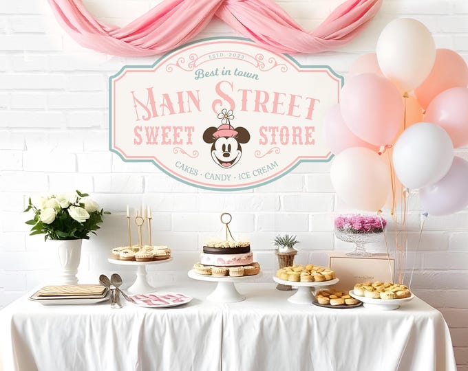 Printable Minnie Sweet Store Sign, Main Street Candy Shop, Perfect for ...