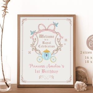 Editable Princess Birthday Welcome Sign, Disneyland Princess Birthday ...