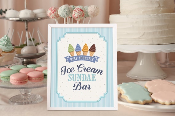 Ice Cream Bar Sign 8.5 X 11 Digital File - Etsy