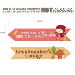 Red Riding Hood Party Directional Sign, Little Red Riding Hood Birthday ...