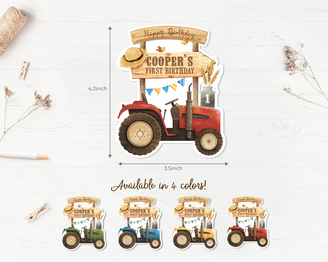 Tractor Cake Topper Printable Cake Topper Party Cake Topper - Etsy
