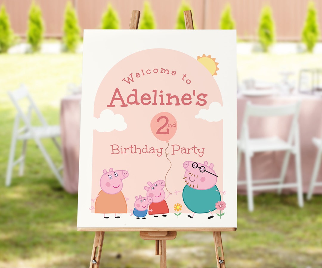 Printable Peppa Pig Party Welcome Sign, Peppa Pig Birthday Sign ...