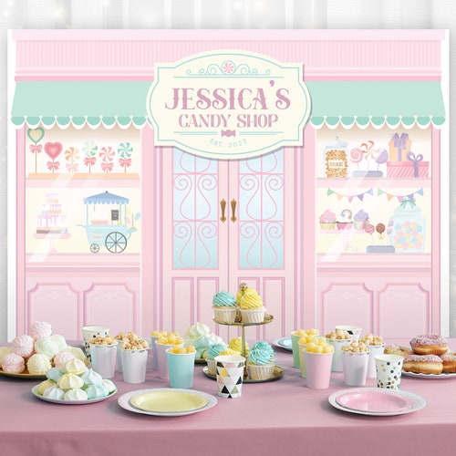 Editable Candy Shop Backdrop Candy Theme Decor - Etsy