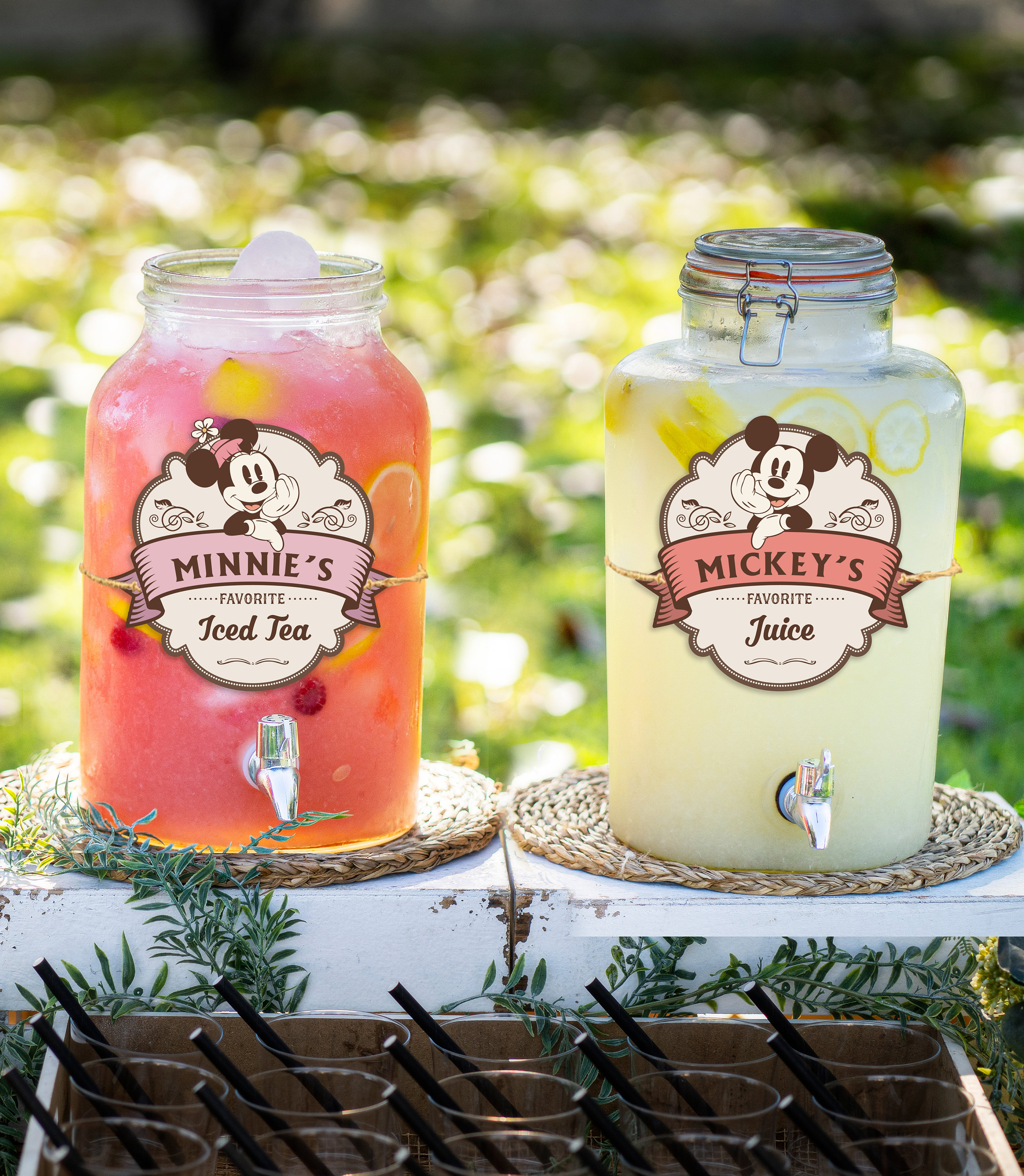 Printable Mickey & Friends Drink Label, Editable Disneyland Party ...