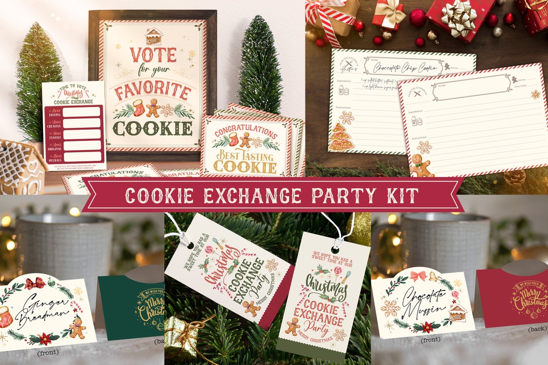 Christmas Cookie Exchange Party Kit, Instant Download, Not Editable - Etsy