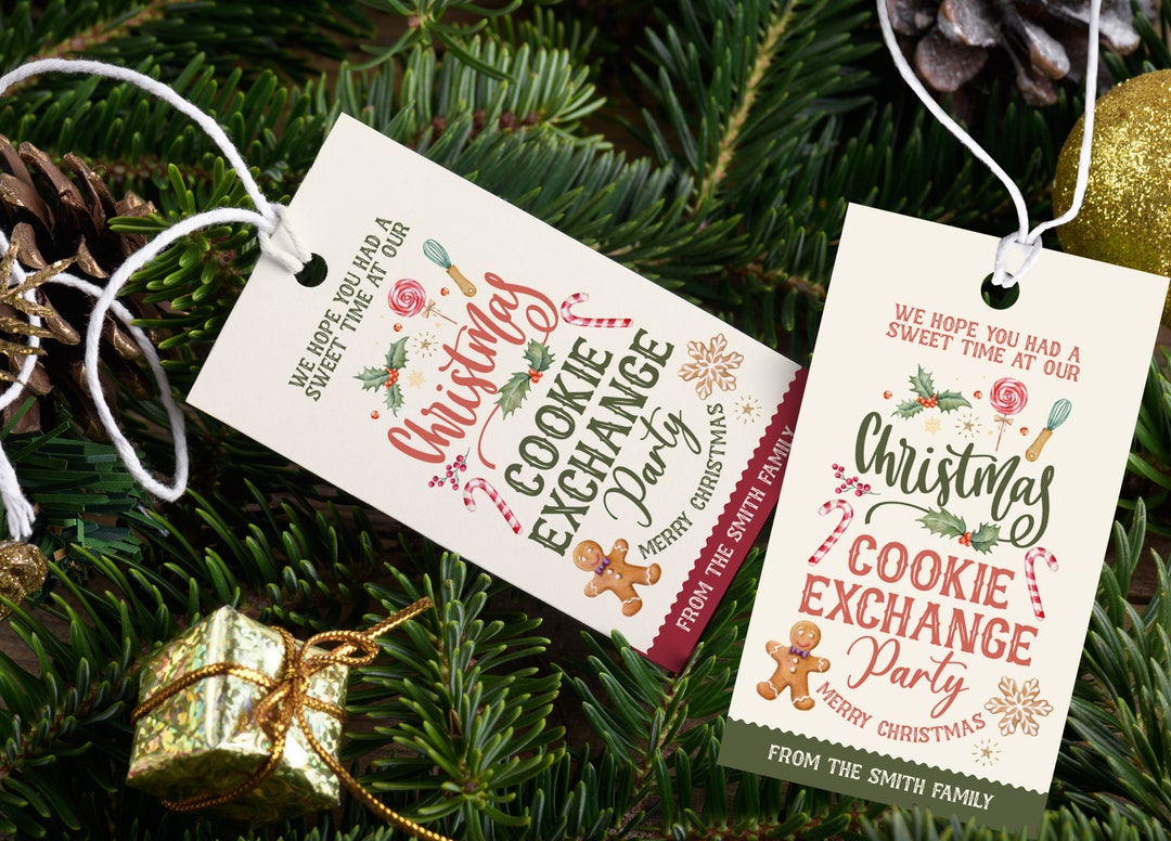 Christmas Cookie Exchange Party Favor Tag - Etsy