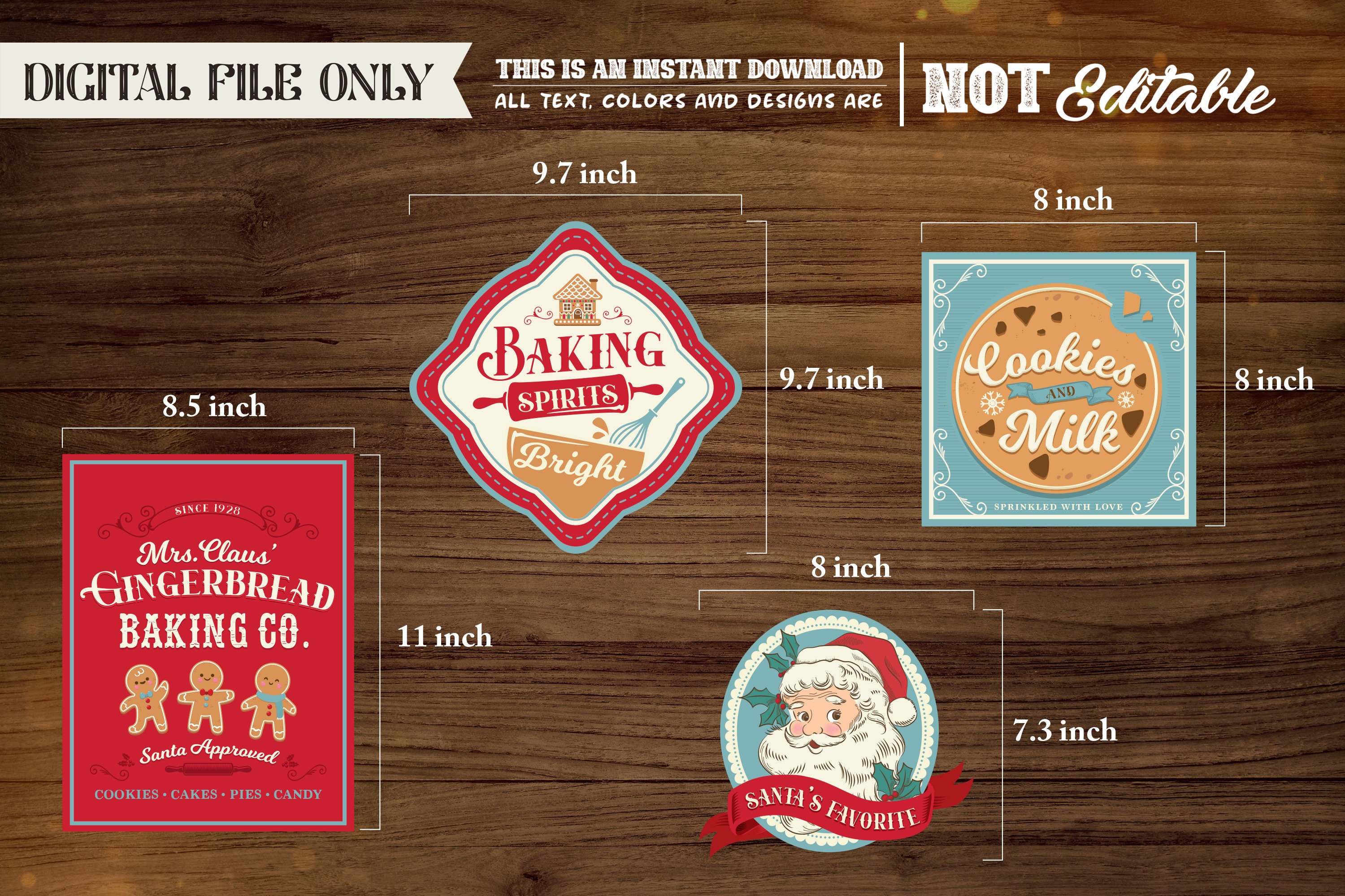 PRINTABLE Gingerbread Bakery Sign Cookie Exchange Party - Etsy