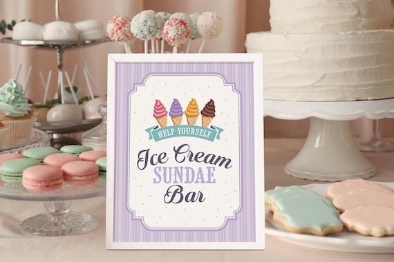 Ice Cream Bar Sign 8.5 X 11 Digital File - Etsy