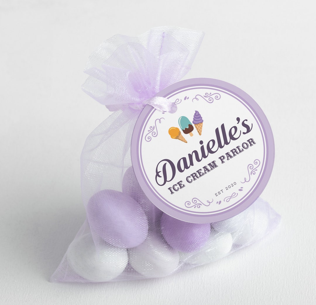 Printable Ice Cream Parlor Sticker, Ice Cream Tub Label, Digital File ...