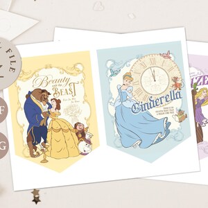 Printable Princess Banner, Disneyland Birthday Party Decoration ...