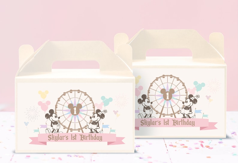 Printable Disneyland Gable Box Label, Disney World Favors Label, Mickey ...