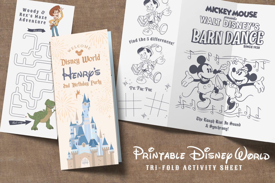 Printable Disney World Activity Sheet, Disney World Coloring Page, Kids ...