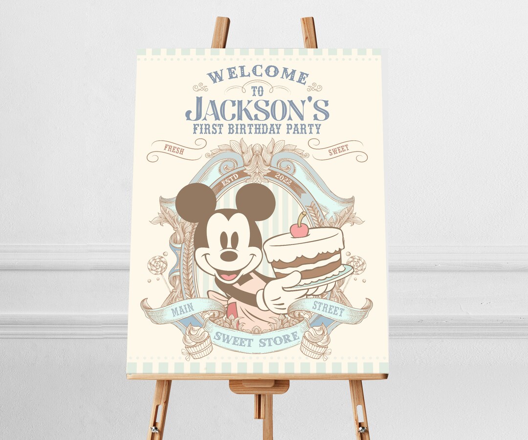 Printable Disney Party Welcome Sign, Mickey Birthday Party Welcome Sign ...