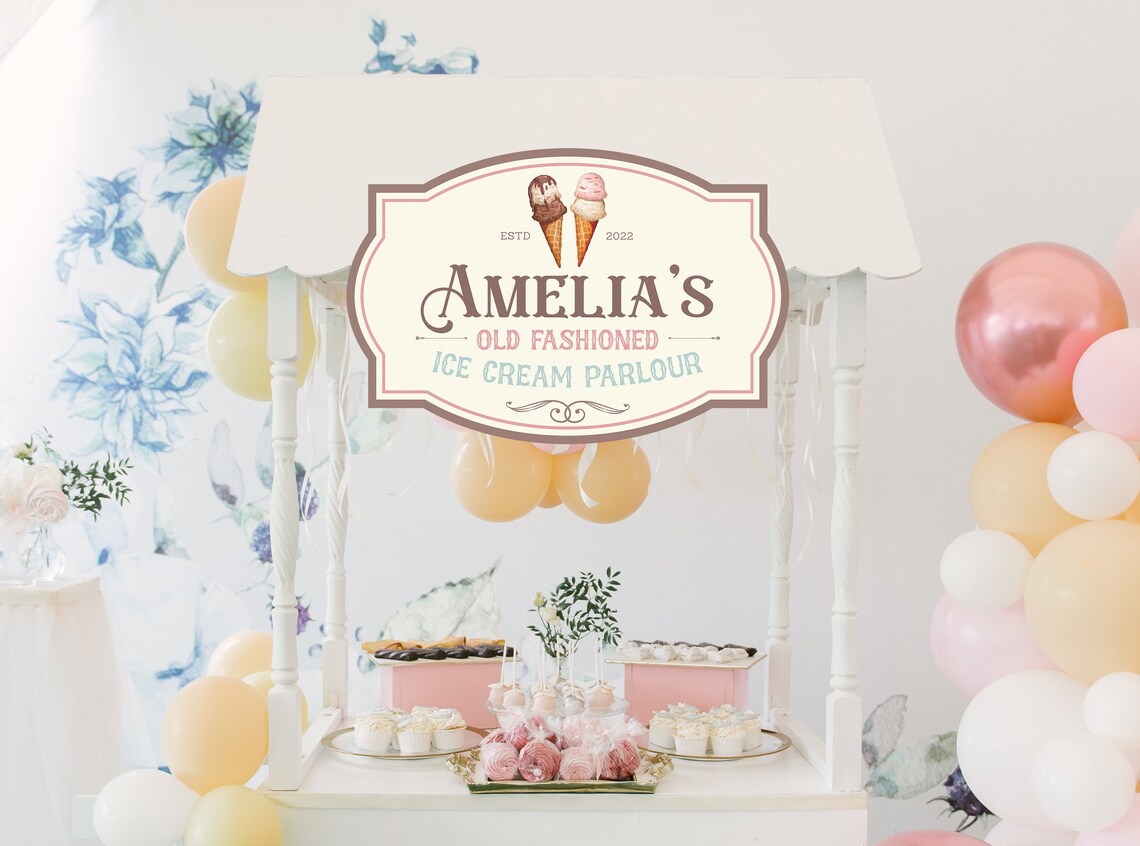 Printable Ice Cream Parlor Sign, Perfect for Any Ice Cream Theme ...