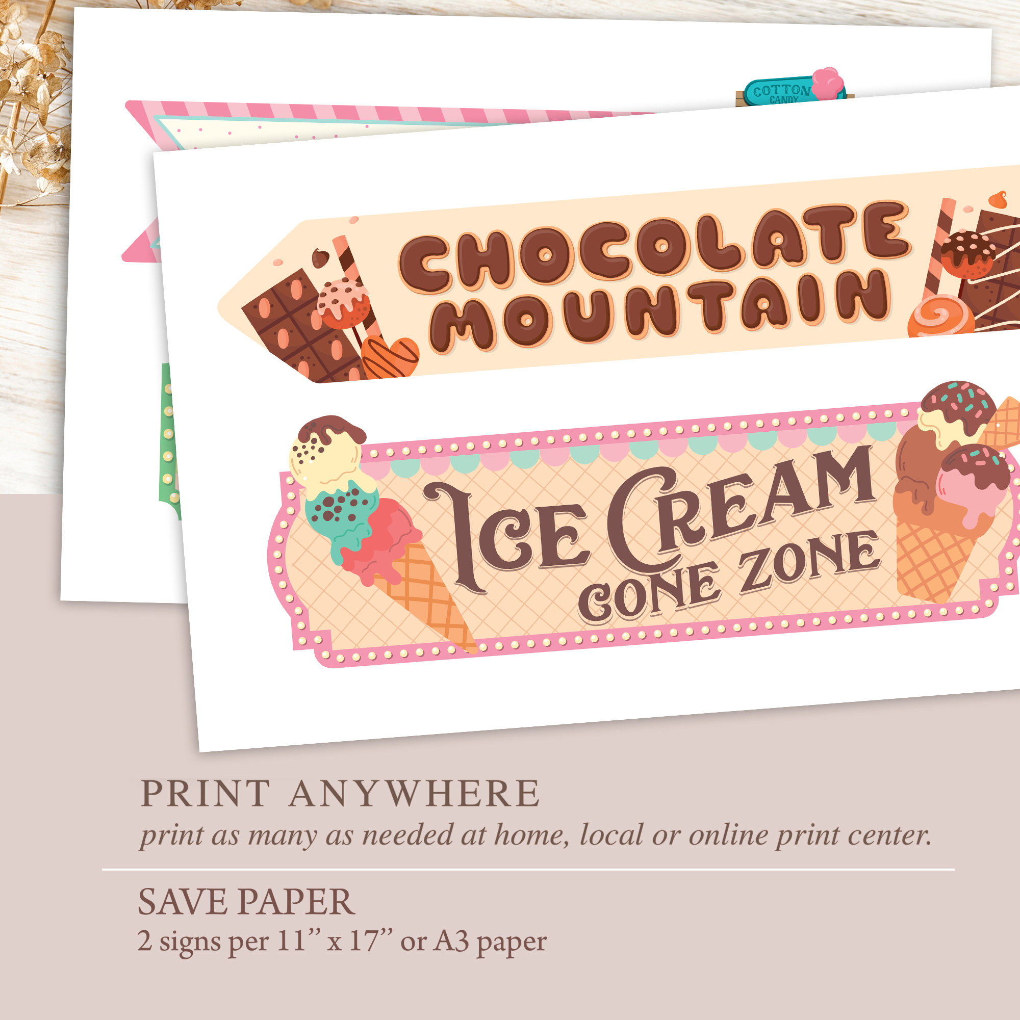 Printable Candyland Party Directional Sign, Ice Cream Birthday, Candy ...