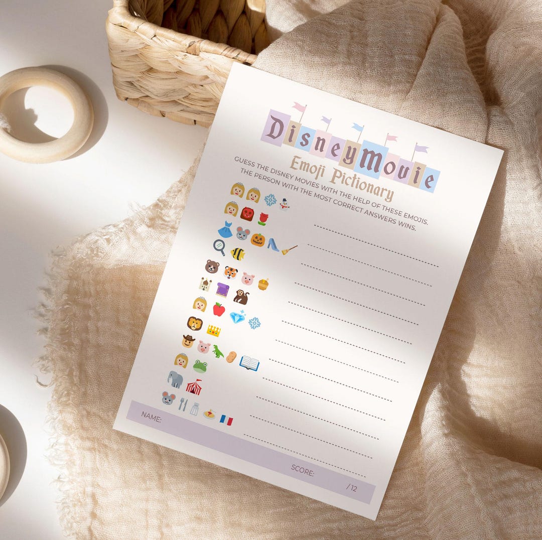 Printable Disney Movie Emoji Pictionary, Babyland Baby Shower Games ...