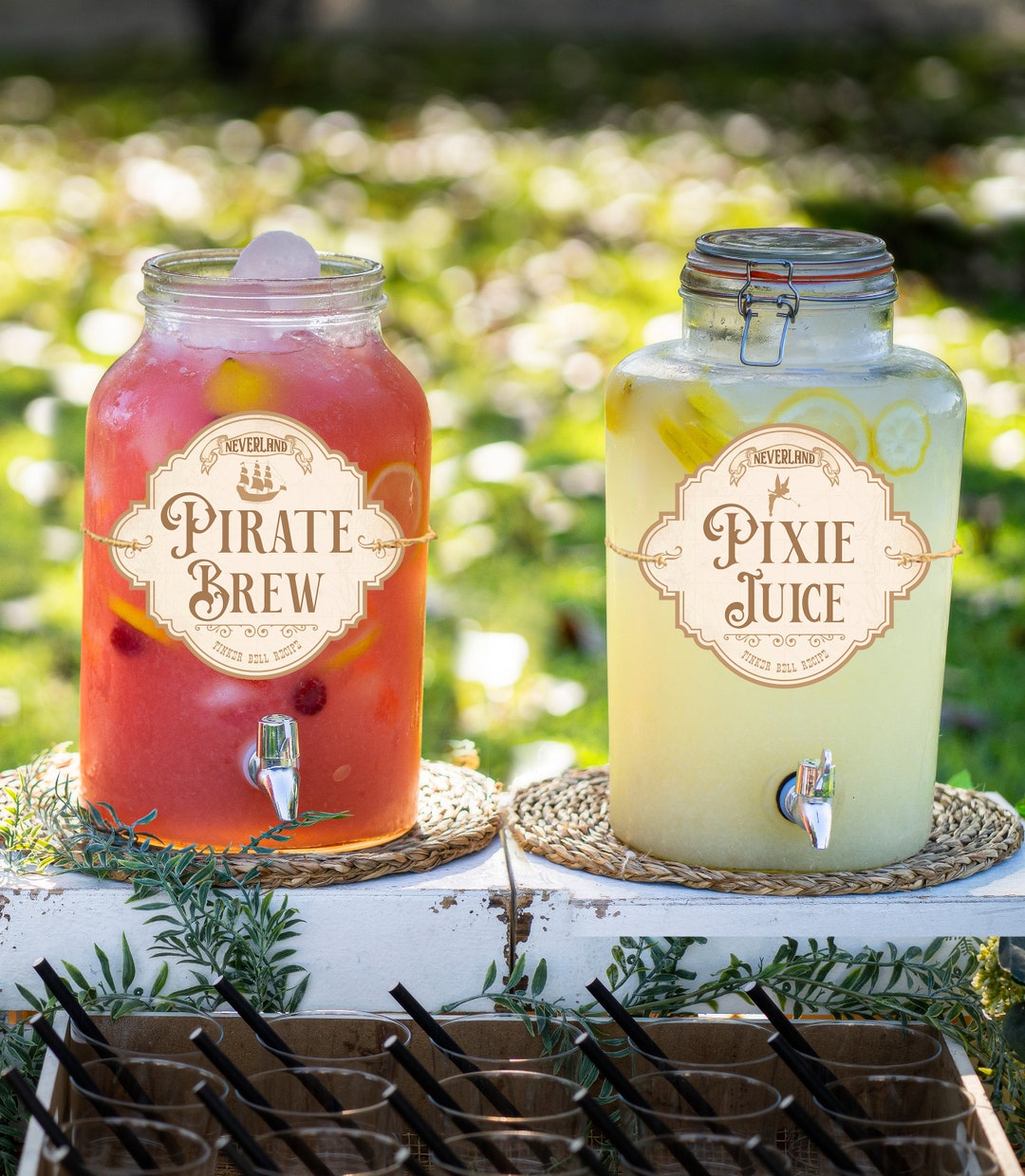 Neverland Party Drink Label, Peter Pan Party Beverage Label, Pixie ...