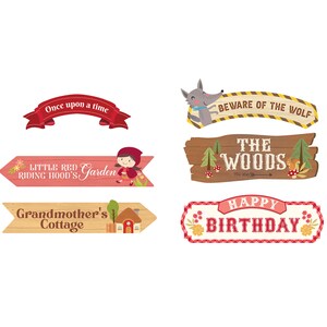 Red Riding Hood Party Directional Sign, Little Red Riding Hood Birthday ...