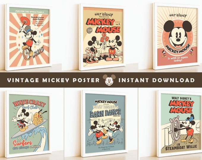 Mickey Mouse and Friends Prints *set of 3* Size: A3 **digital Print - Etsy