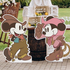Printable Cowboy Mickey & Cowgirl Minnie Cutout, Rodeo Birthday Party ...