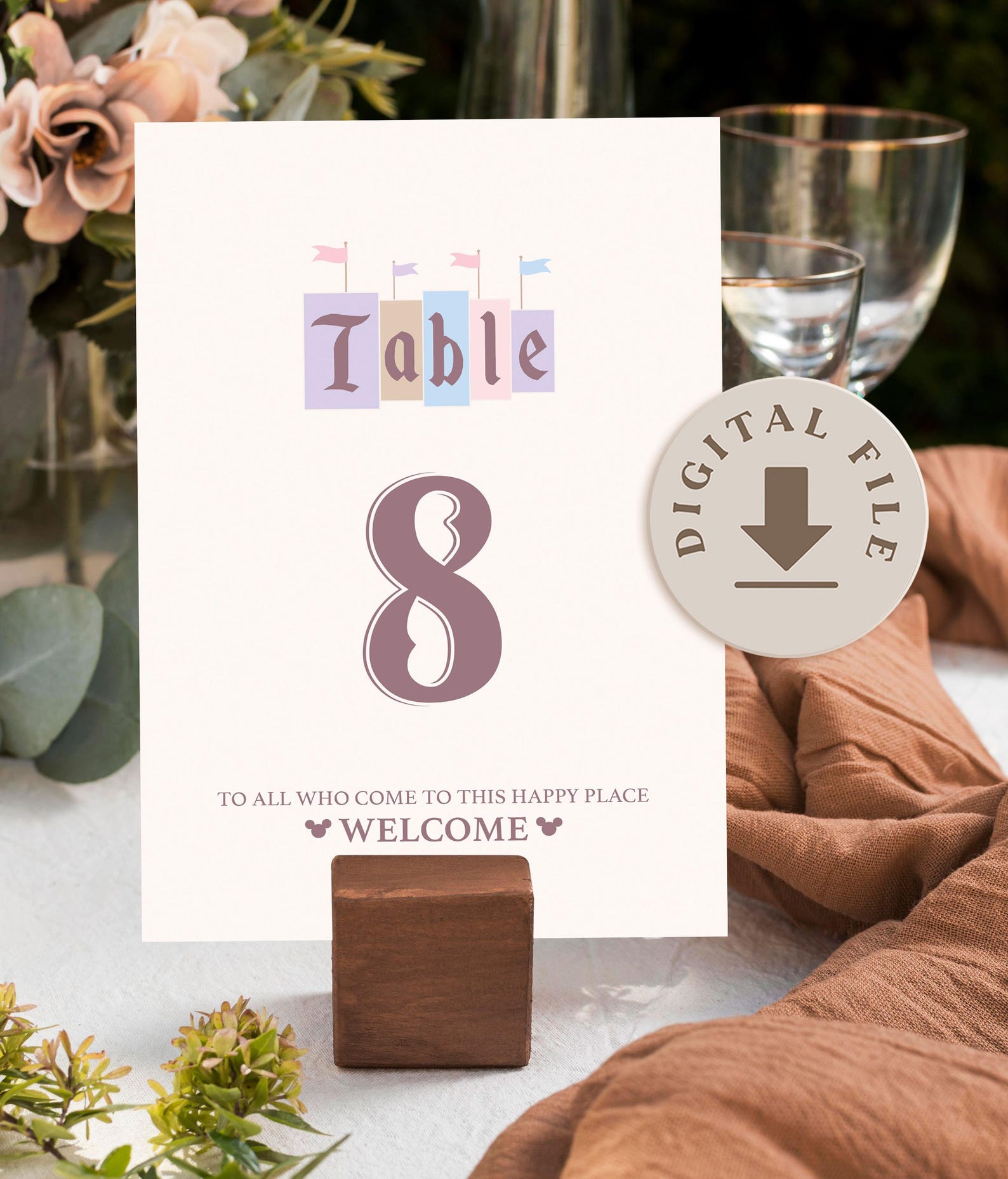 Disneyland Baby Shower Table Number Template, Wedding Table Number ...