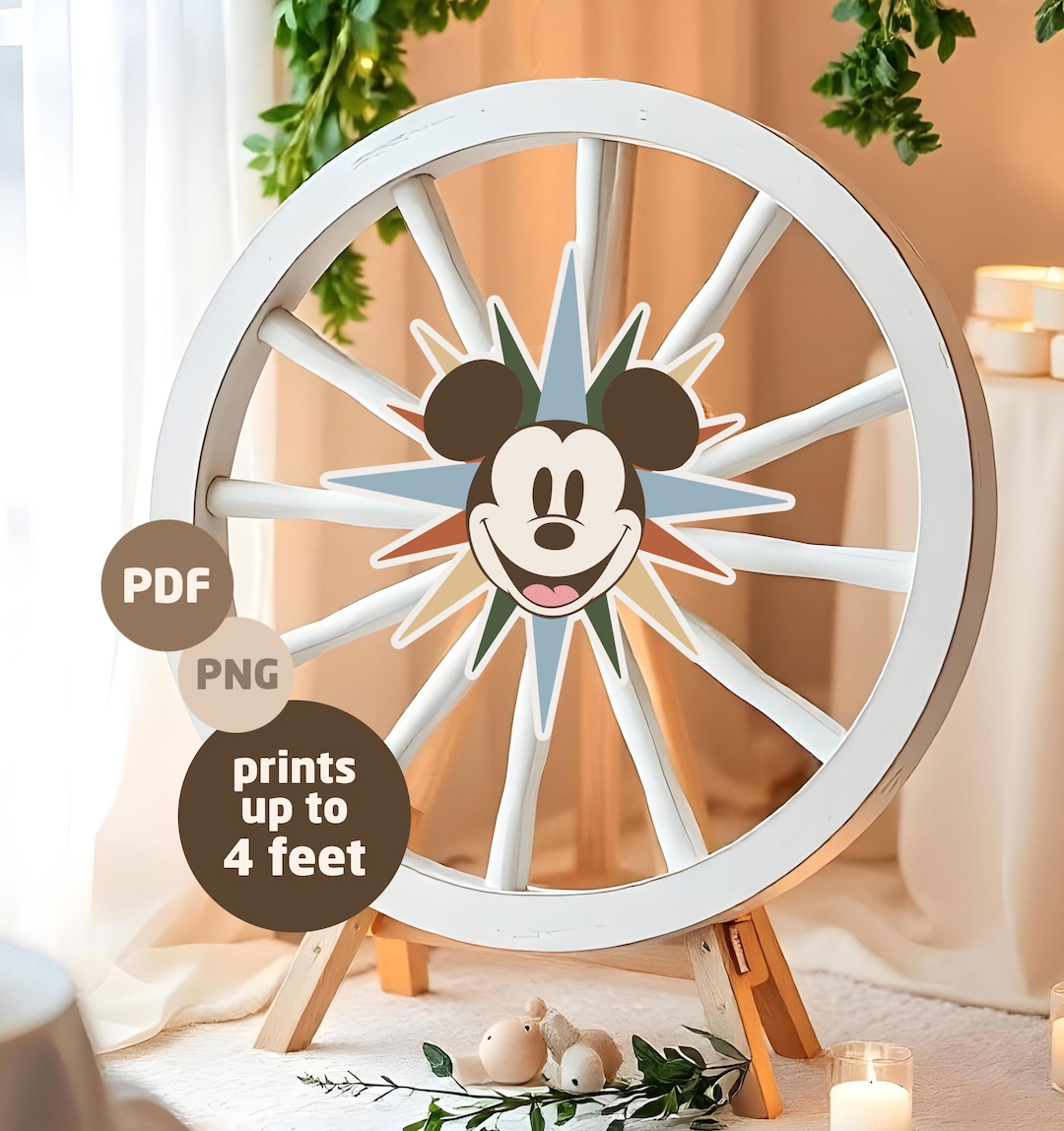 Printable Large Size Mickey's Fun Wheel Decoration, Mickey Birthday ...