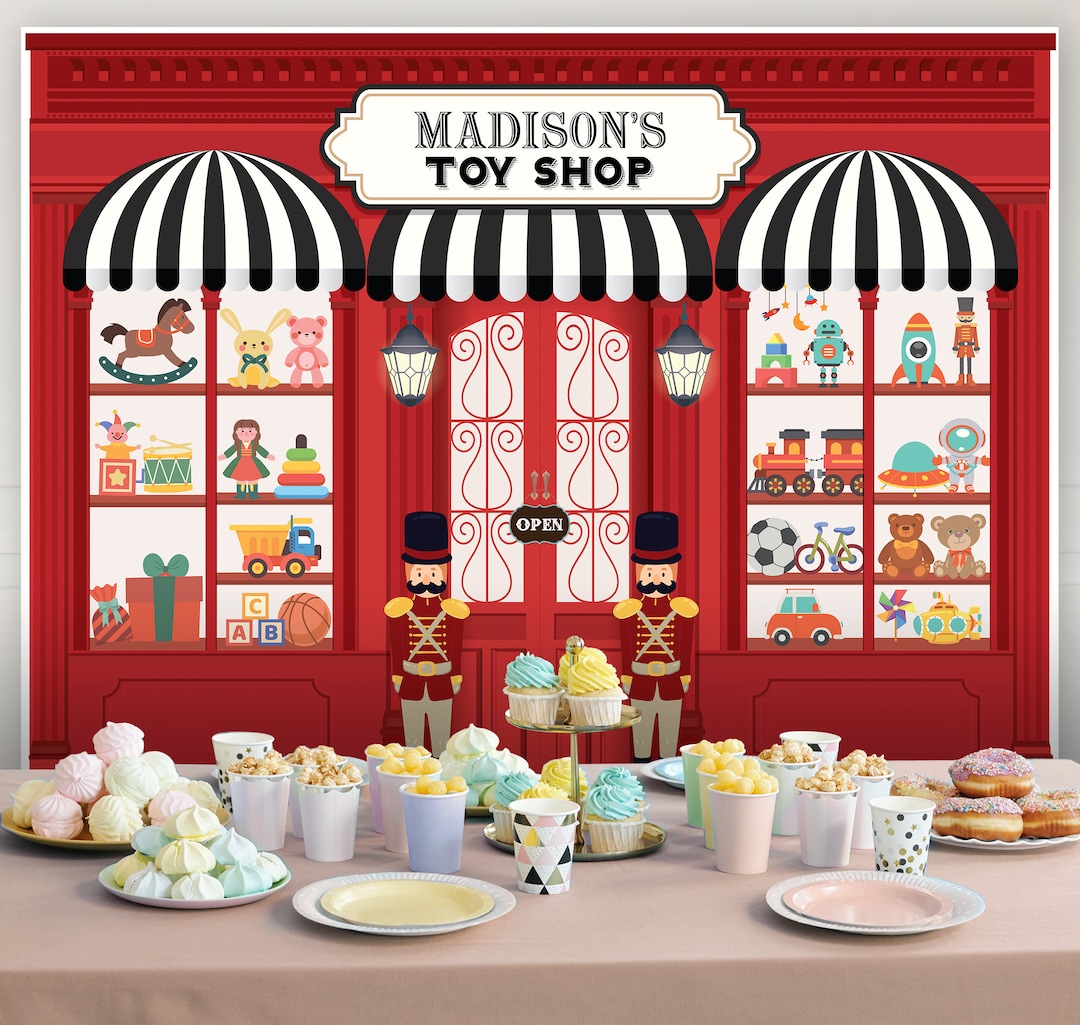 Editable Toy Shop Party Backdrop, Toy Theme Birthday Backdrop, Digital ...