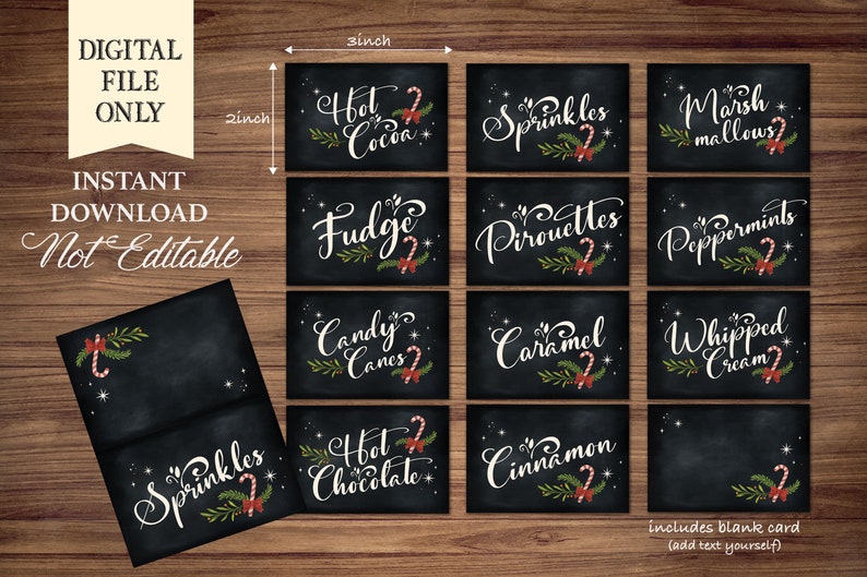 PRINTABLE Hot Chocolate Bar Kit Hot Cocoa Bar Hot Chocolate - Etsy