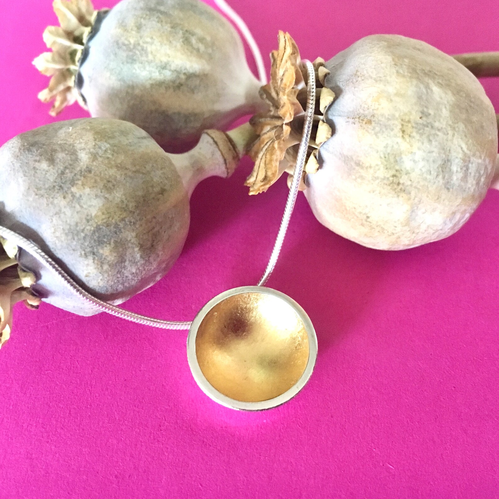Gold Leaf Dome Pendant - Etsy