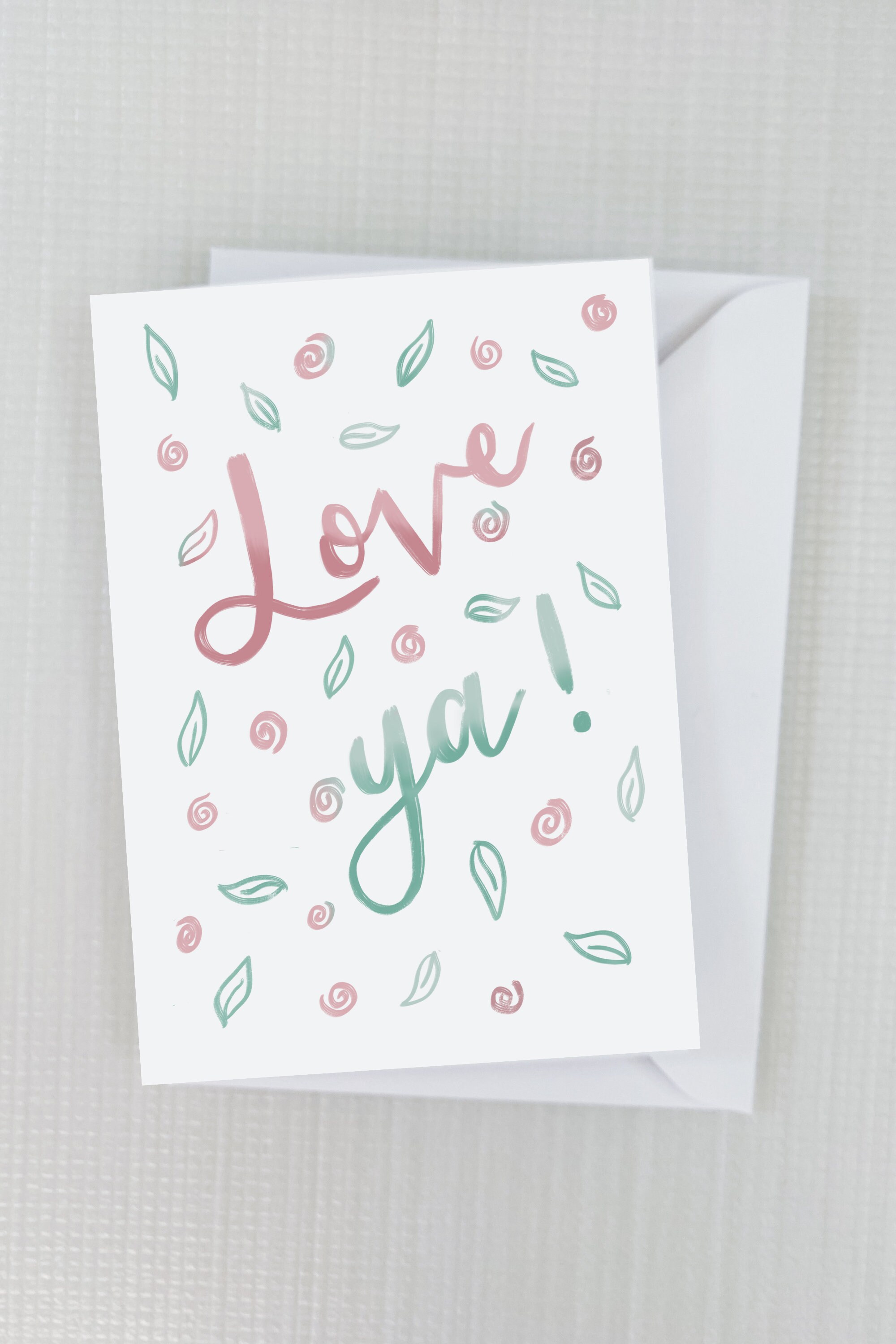 Printable Love Ya Valentine's Day Card, Anniversary Card, Mothers Day ...
