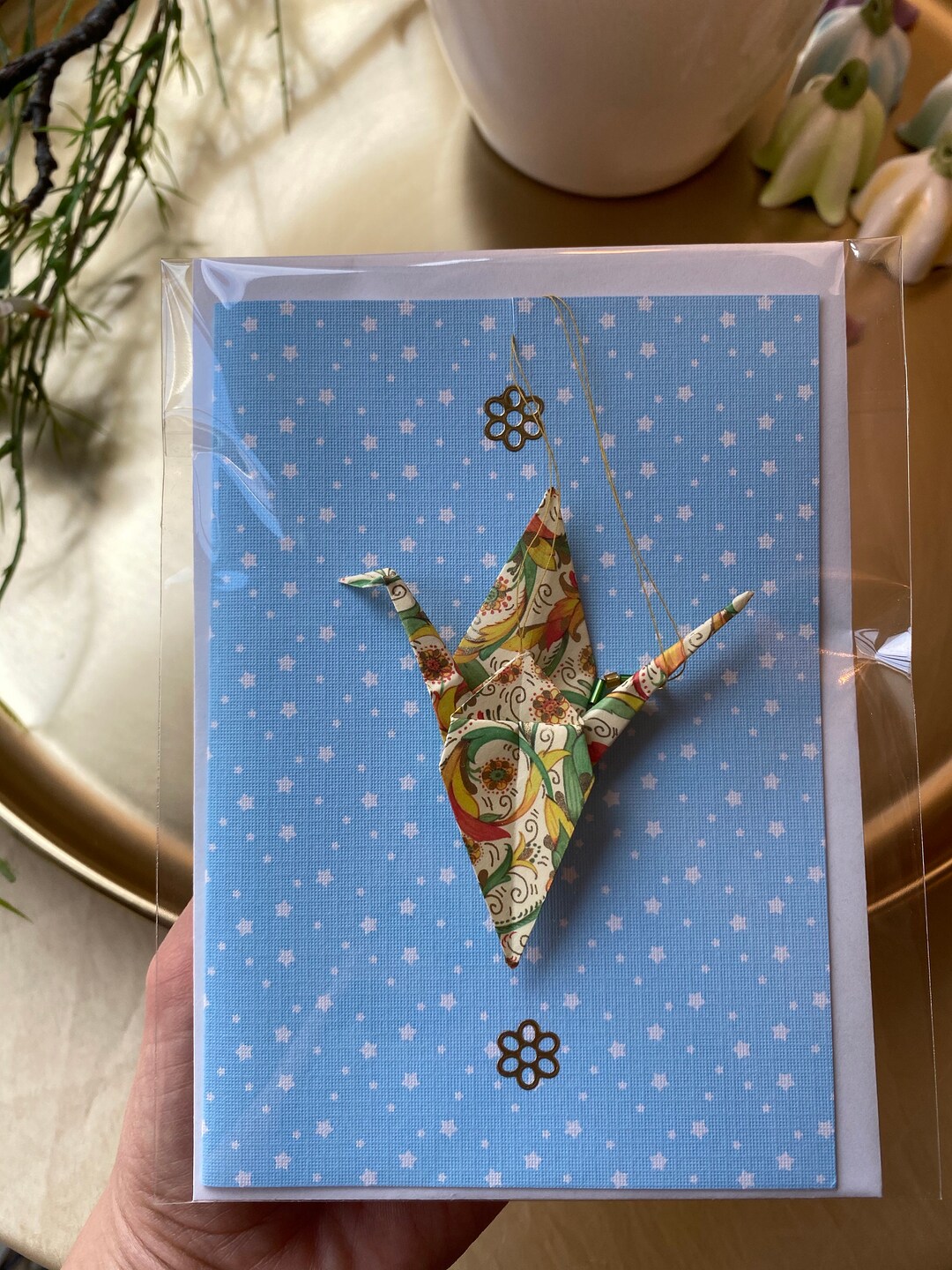 Japanese Lucky Charm on Folding Card, Greeting Card, Origami, Japan ...