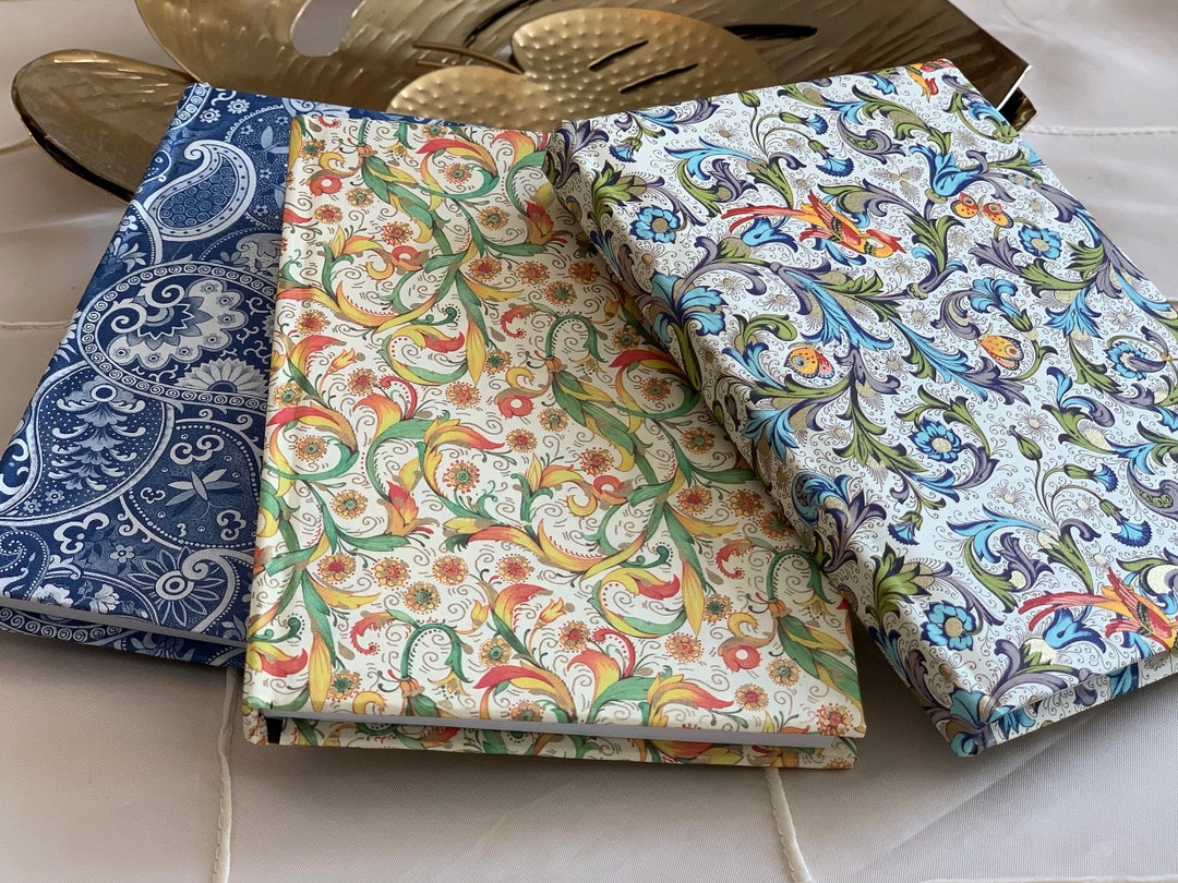 Notebook A6 Small, Handmade. Italian Motif, Floral Pattern. Lined ...