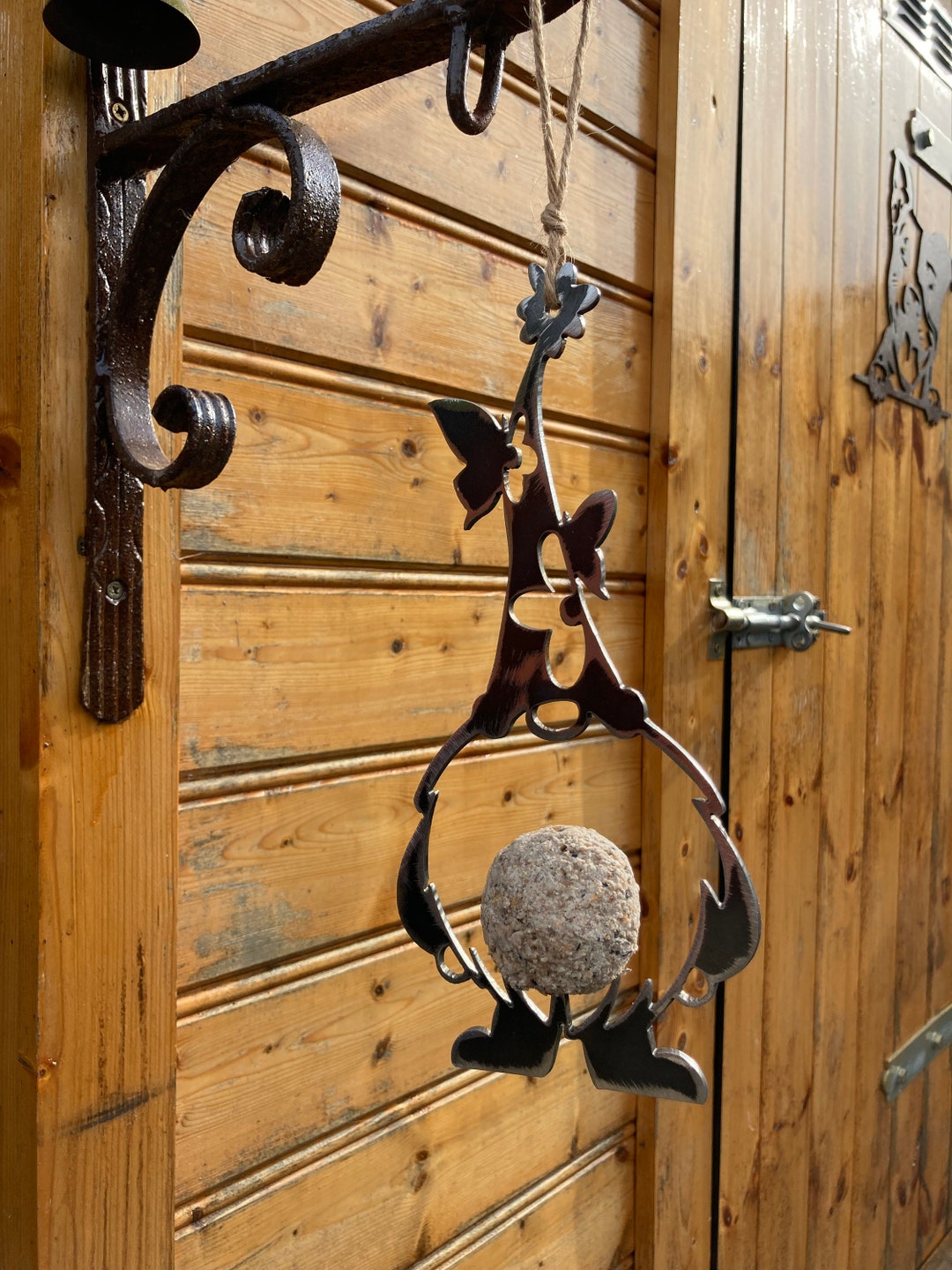 Wrought Iron Gonk Hanging Bird Feeder - Etsy